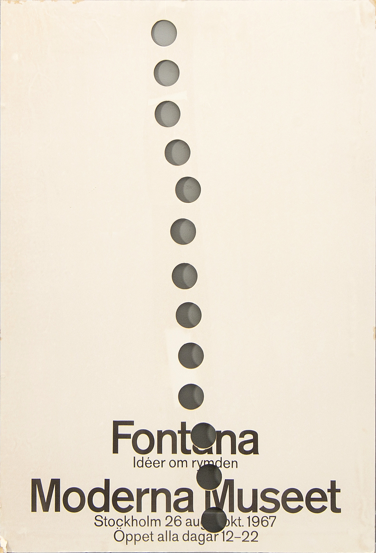An signed exhibition poster for Lucio Fontana at Moderna Museet ...
