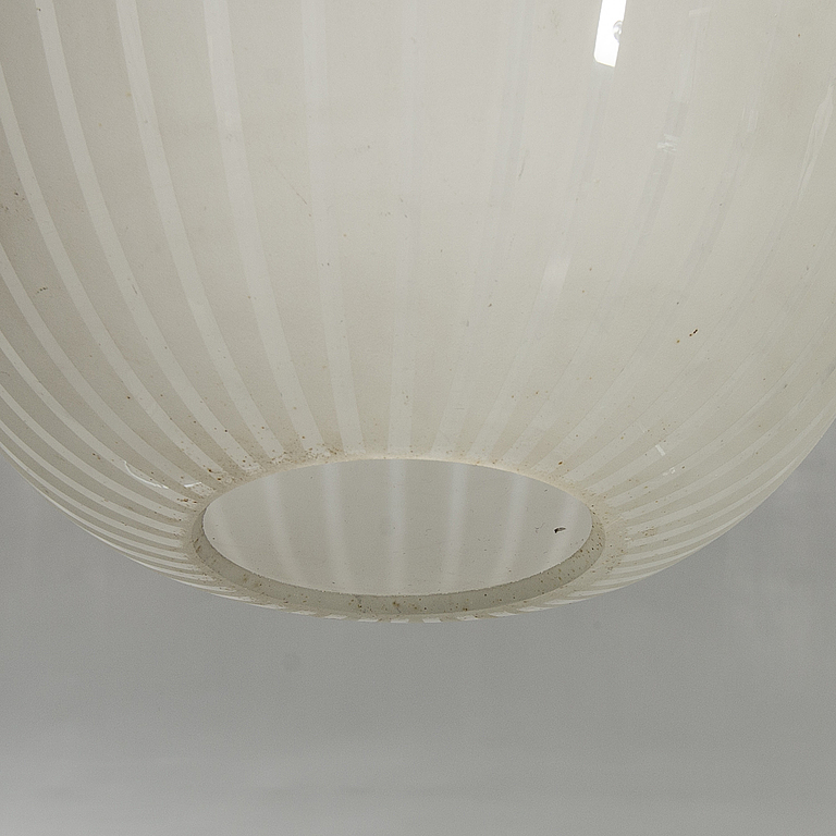 Ceiling lamp, mid-20th century, glass cover, polished decor. - Bukowskis