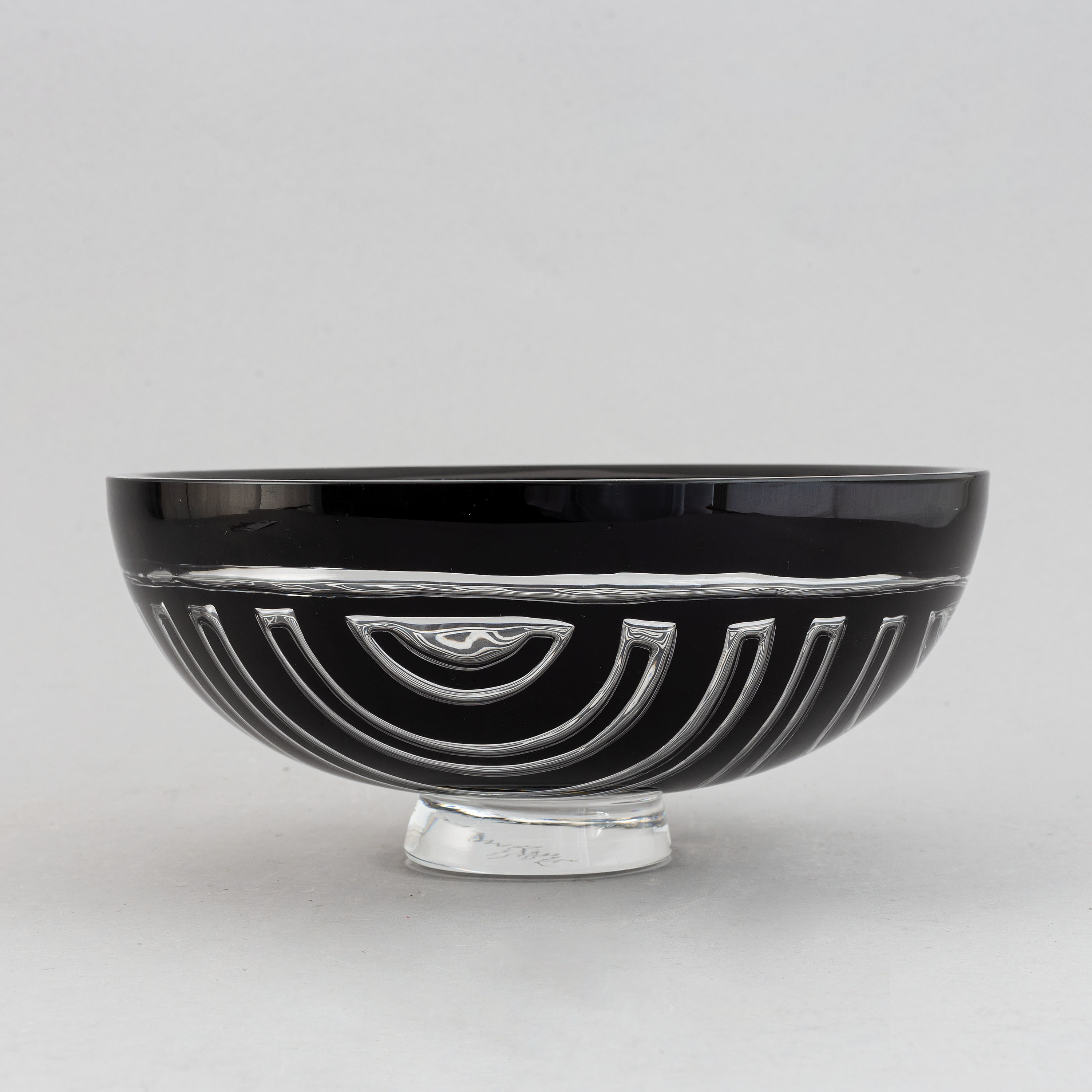 Lars Hellsten, skål, glas, Orrefors Gallery, 1988. - Bukowskis