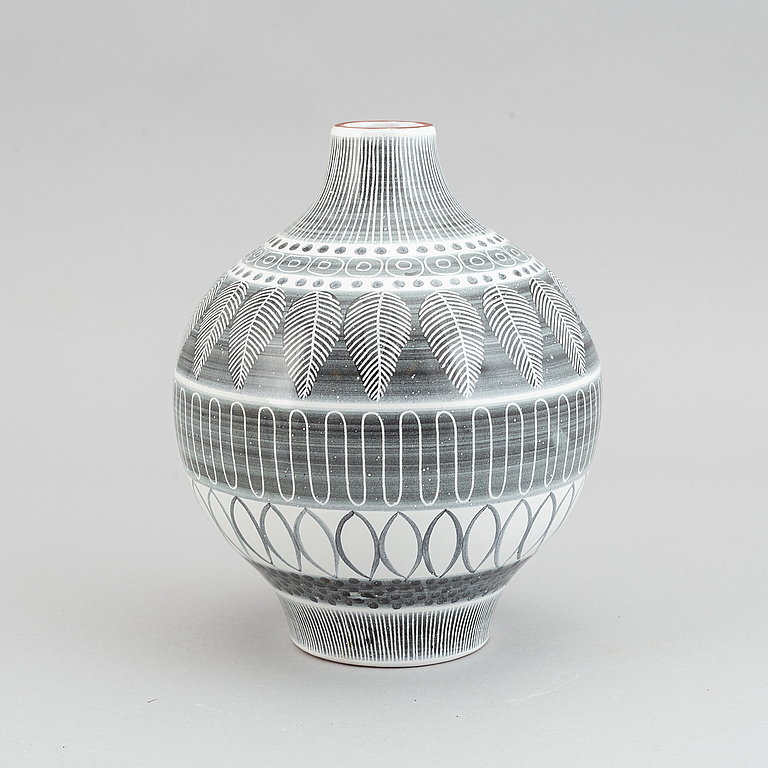 Ingrid Atterberg, Vase "Grafika", Upsala Ekeby, 1950's. - Bukowskis