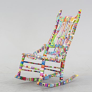 Jim Renfro, a painted chair. Signed and dated 1988. - Bukowskis