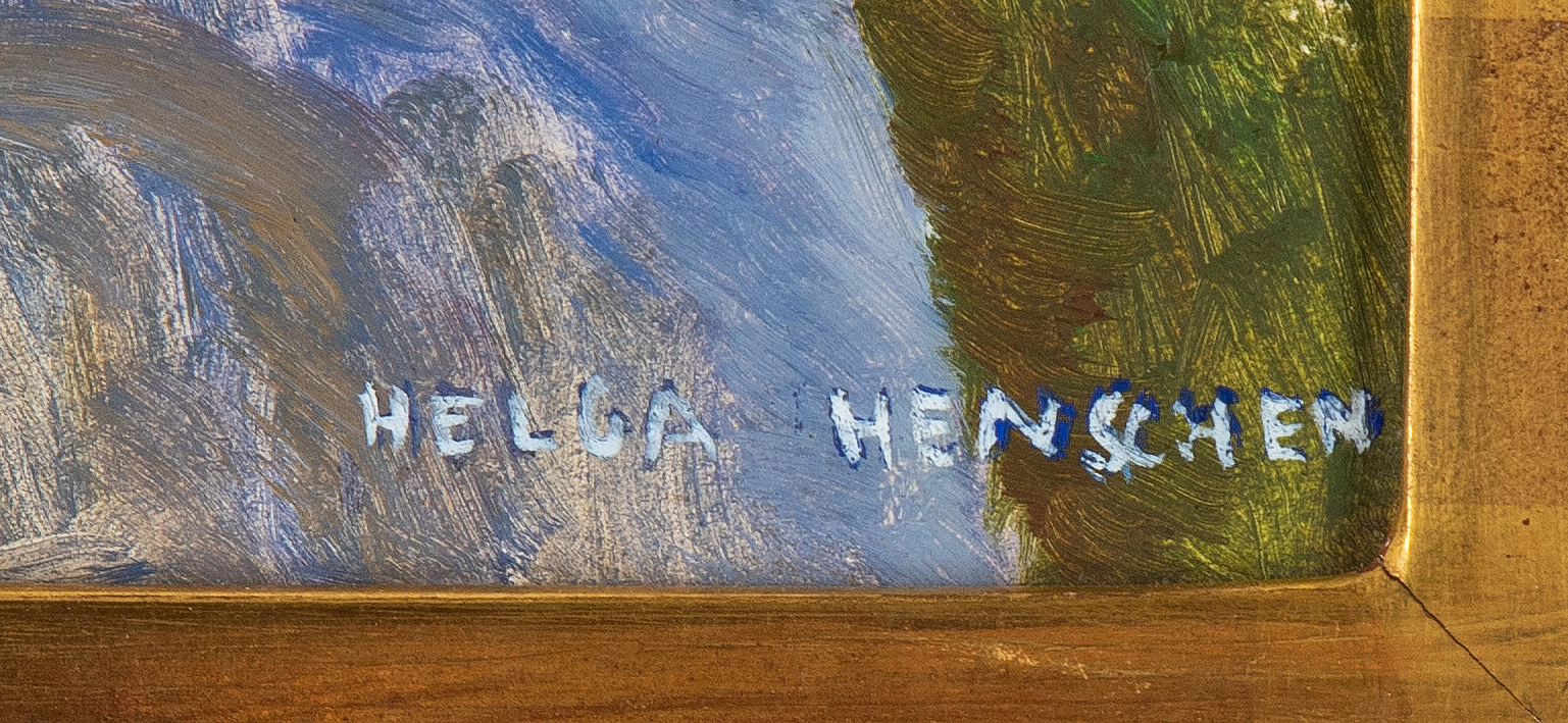 Helga Henschen, oil on panel, signed. - Bukowskis