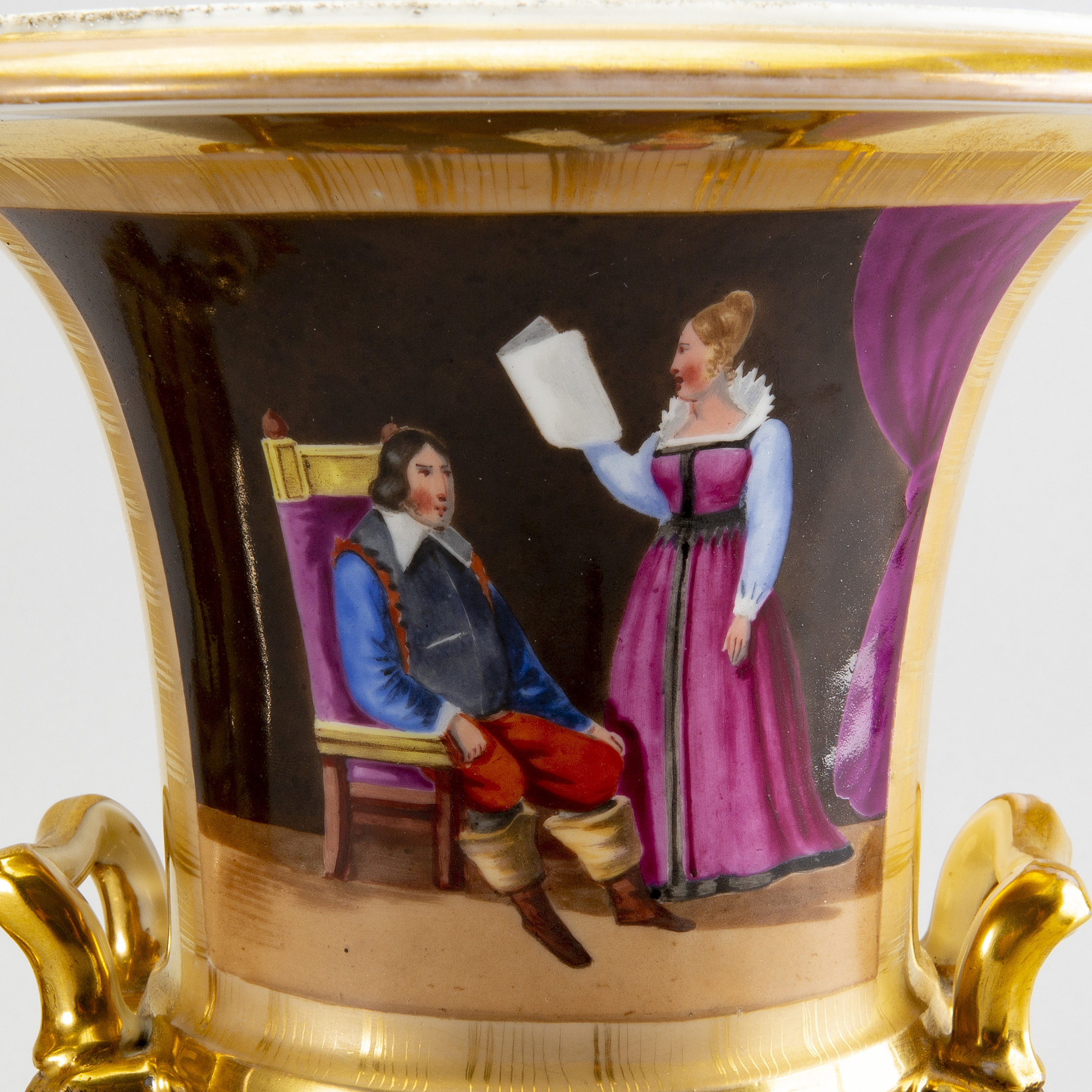 A pair of late Empire porcelain urns, mid 1800s. - Bukowskis
