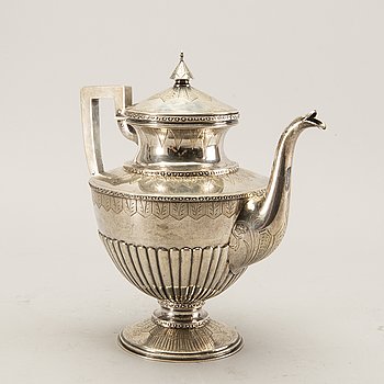 Claes Peter Hedin kaffekanna silver Jönköping 1893. - Bukowskis