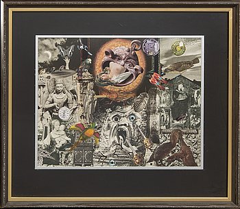 Max Walter Svanberg, collage signerat och daterat 80. - Bukowskis