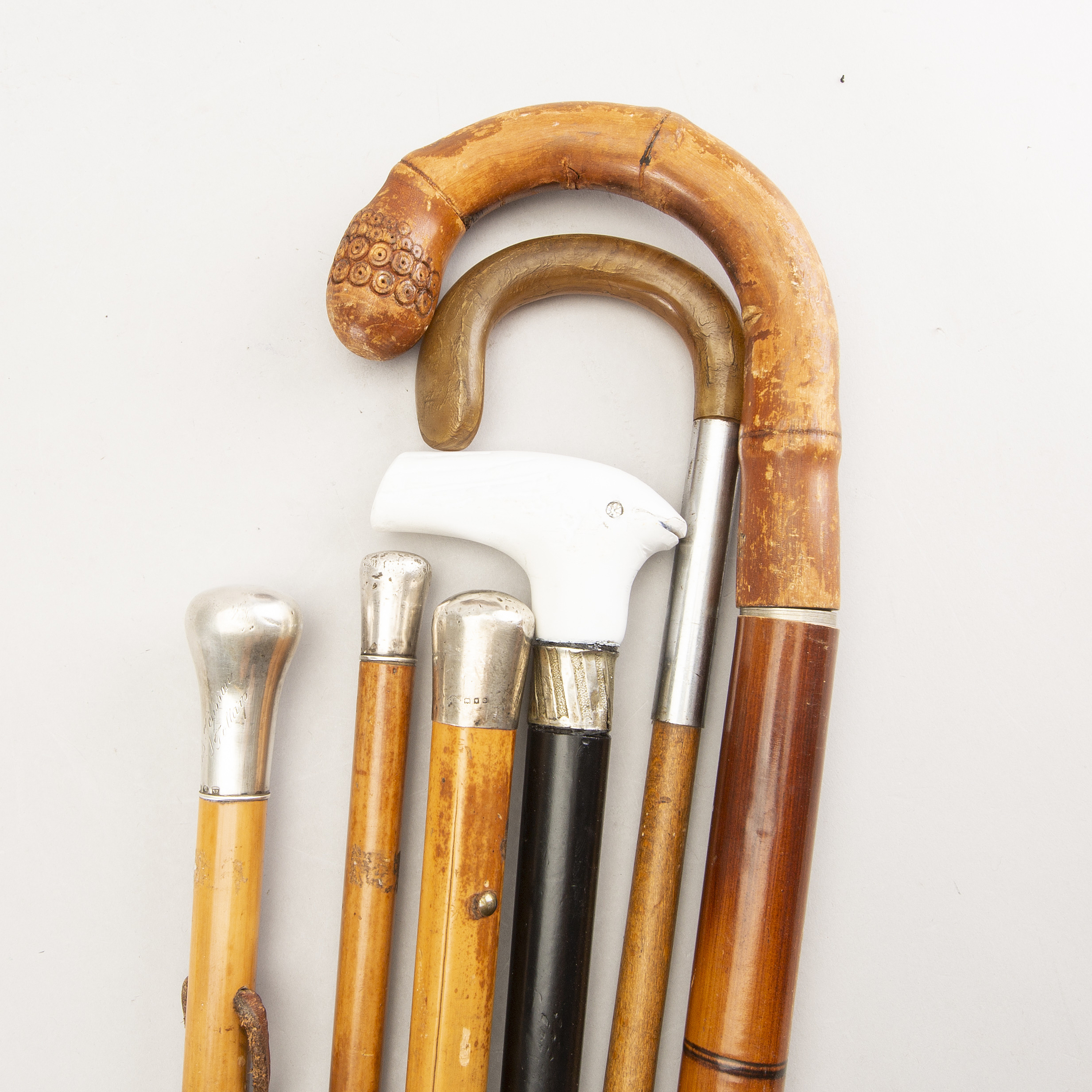 A set of six early 1900s canes. - Bukowskis