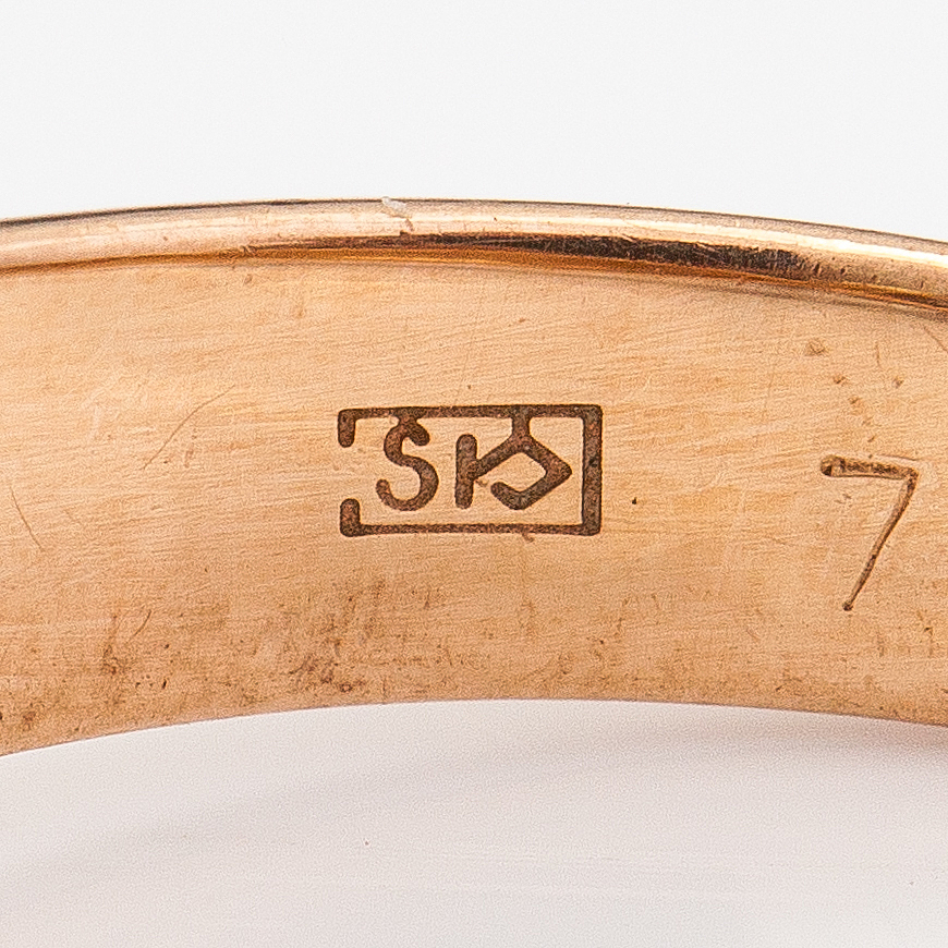 A 14K gold ring with a diamond ca. 0.50 ct. Soviet union. - Bukowskis