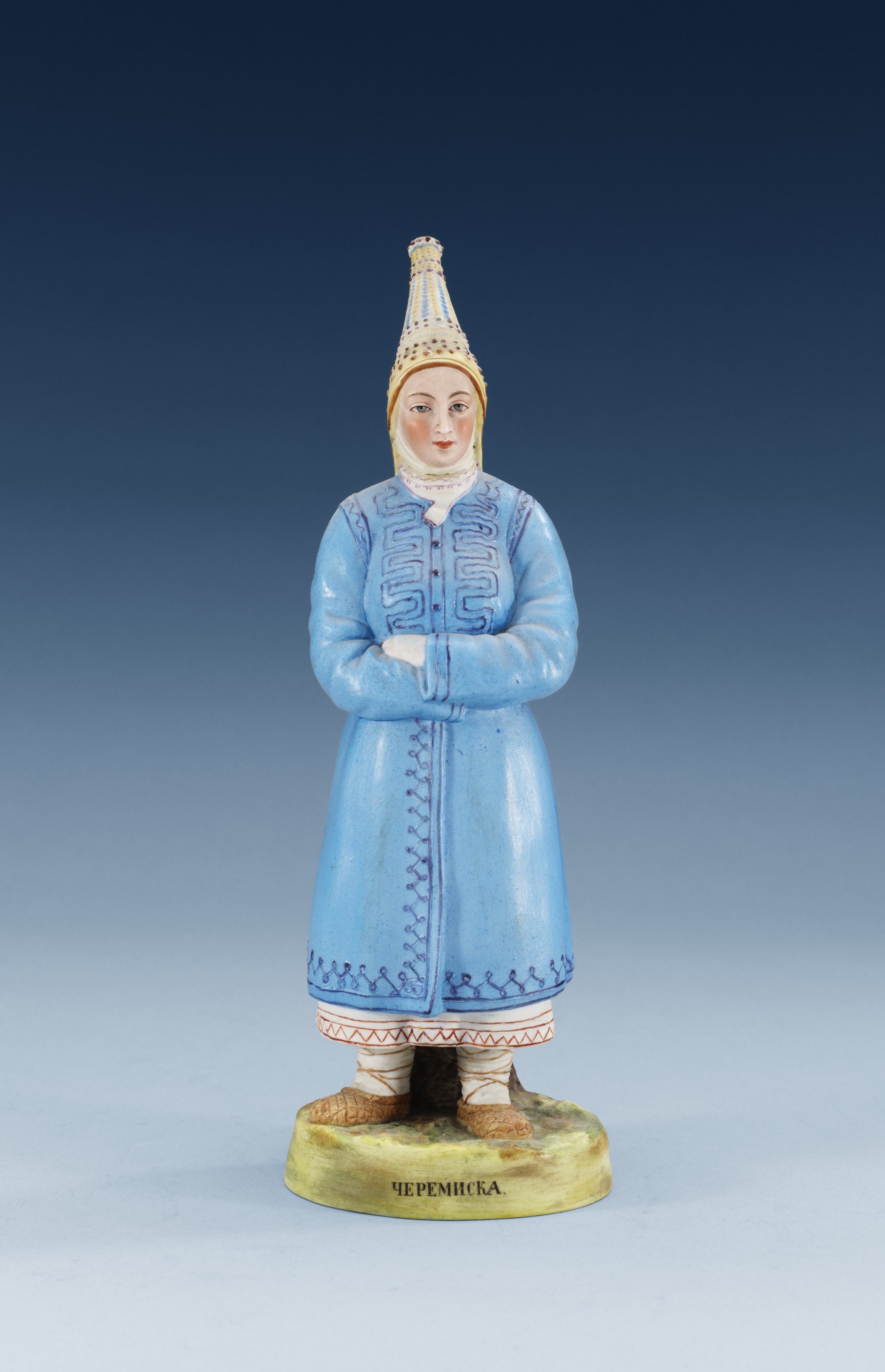 A Russian figure of a 'Cheremis woman', Gardner manufactory, second ...