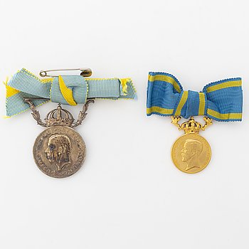Two Swedish medals, silver and gold. - Bukowskis