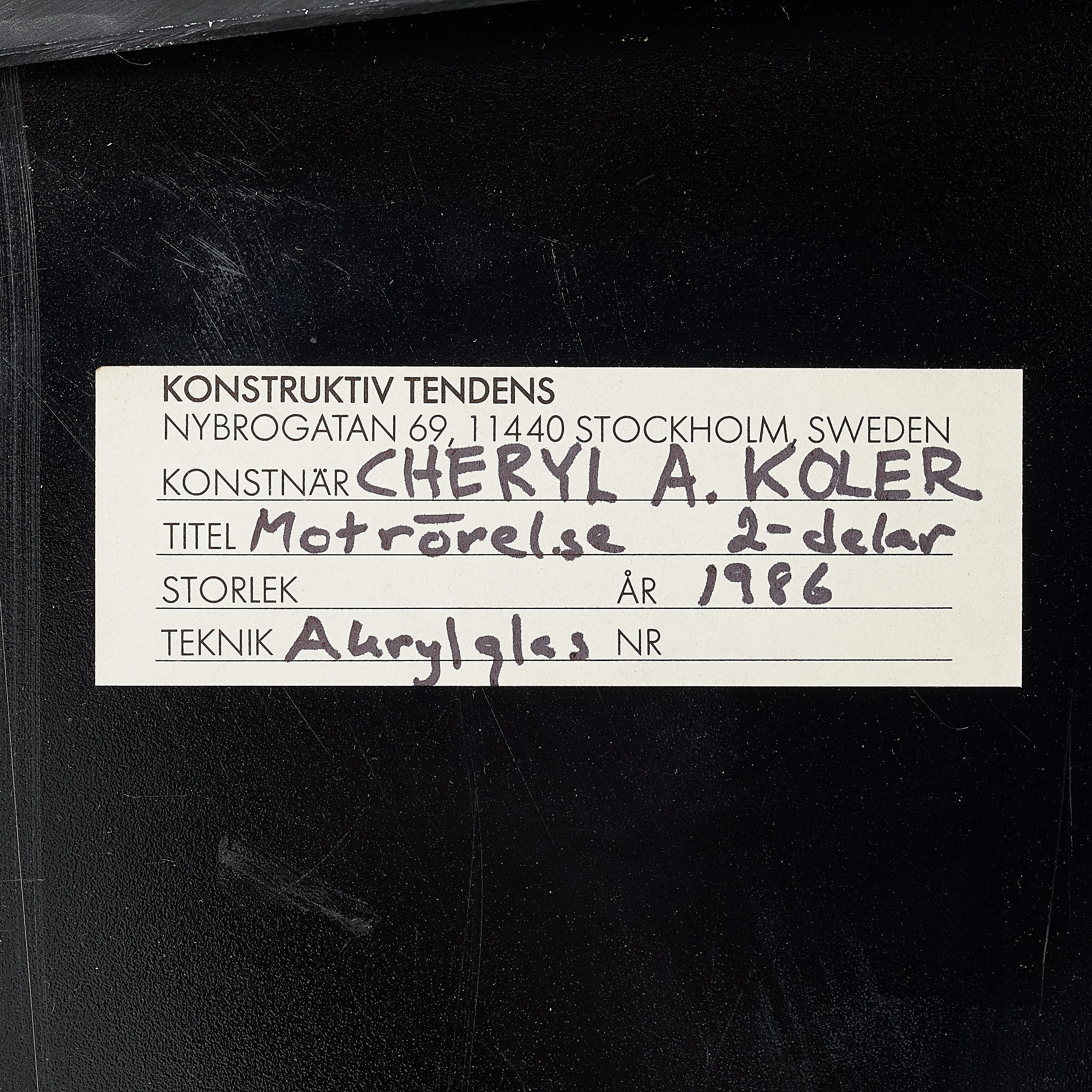 Cheryl Akner-Koler, "Motrörelse". - Bukowskis