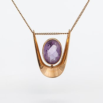 Eero Rislakki,Halsband, 14K guld och ametist. Westerback, Helsingfors 1959. - Bukowskis