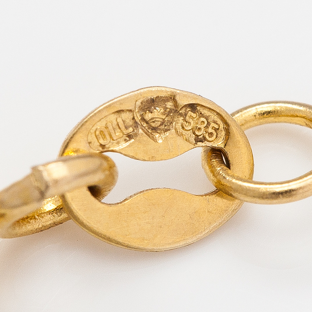 Halsband, 14K och 18K guld, glasstenar. - Bukowskis