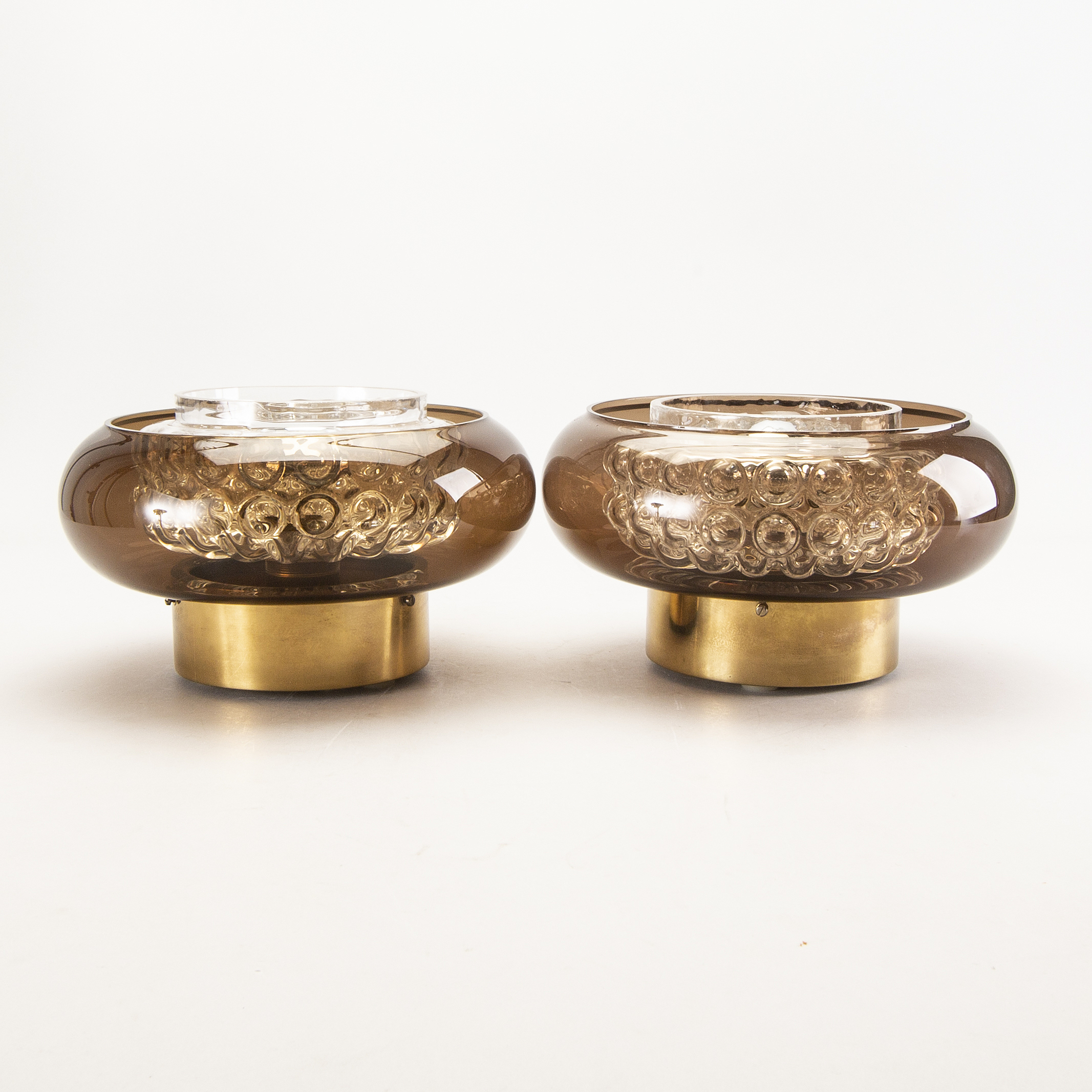 Carl Fagerlund, vägg/taklampor ett par Orrefors 1970-tal. - Bukowskis