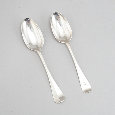 Two Swedish 18th century silver spoons, mark of Anders Ekelöf ...