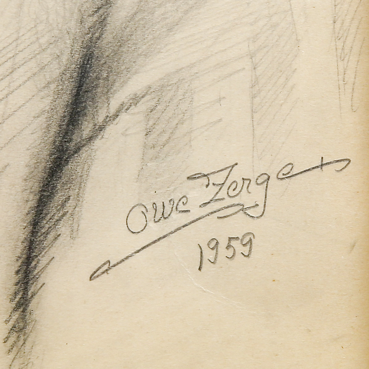Owe Zerge, drawing signed and dated 1959. - Bukowskis