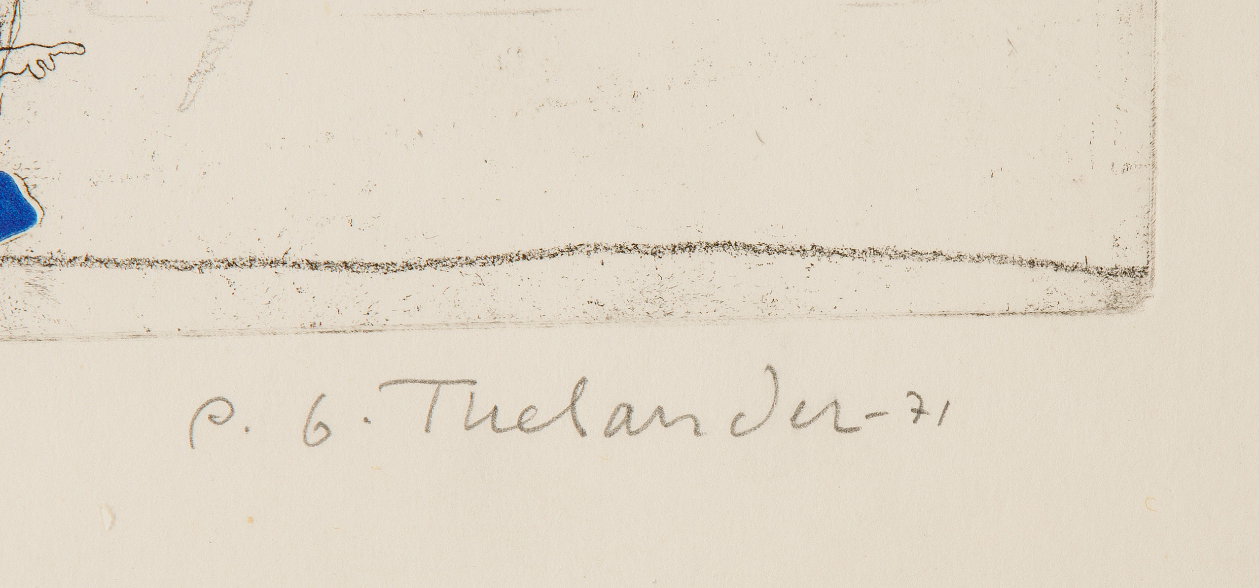 PG Thelander, etching in colours, 1971, signed. - Bukowskis