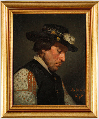 Carl Gustaf Hellqvist, oil on canvas/panel, signed and dated 1872 ...