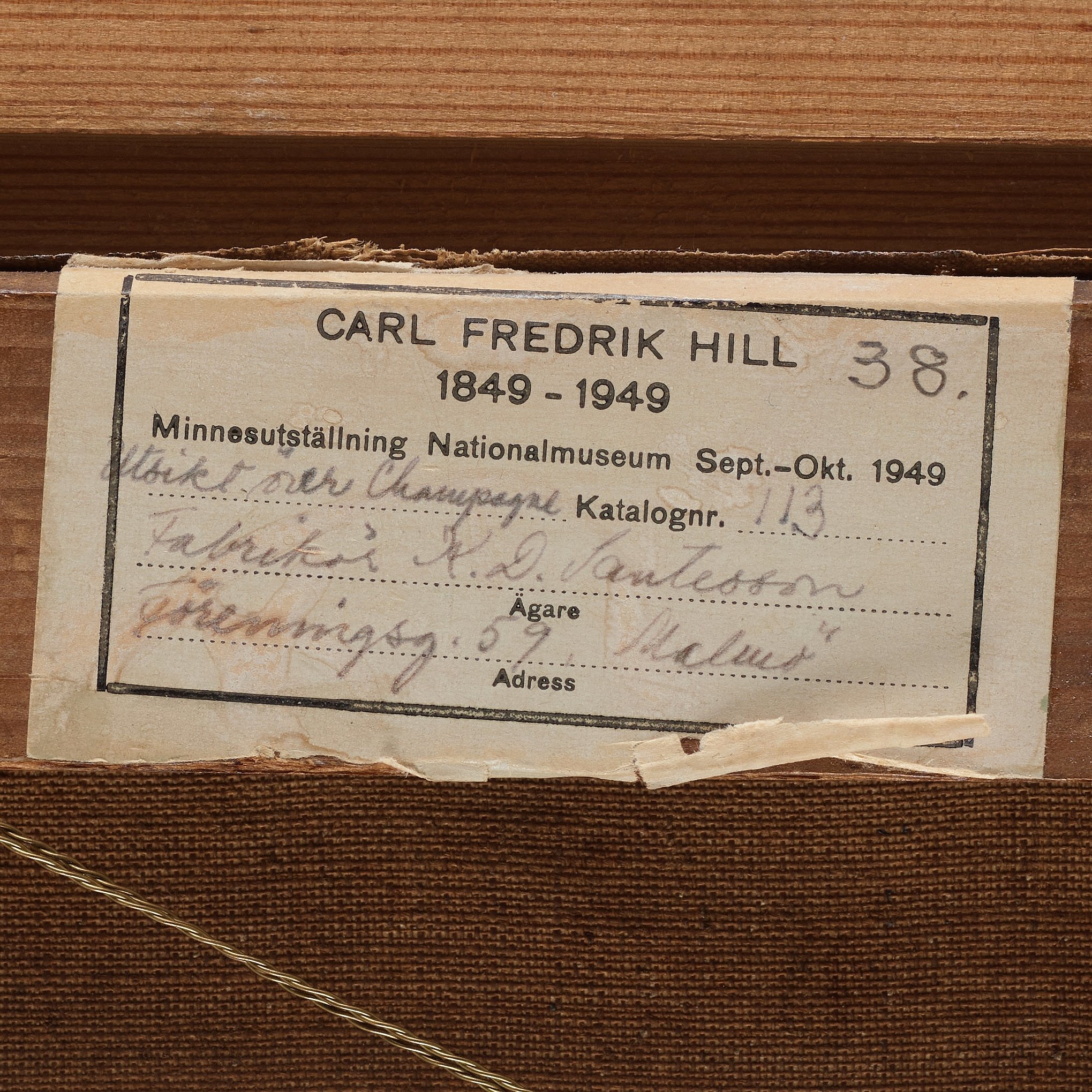 Carl Fredrik Hill, "Utsikt mot Champagne". - Bukowskis