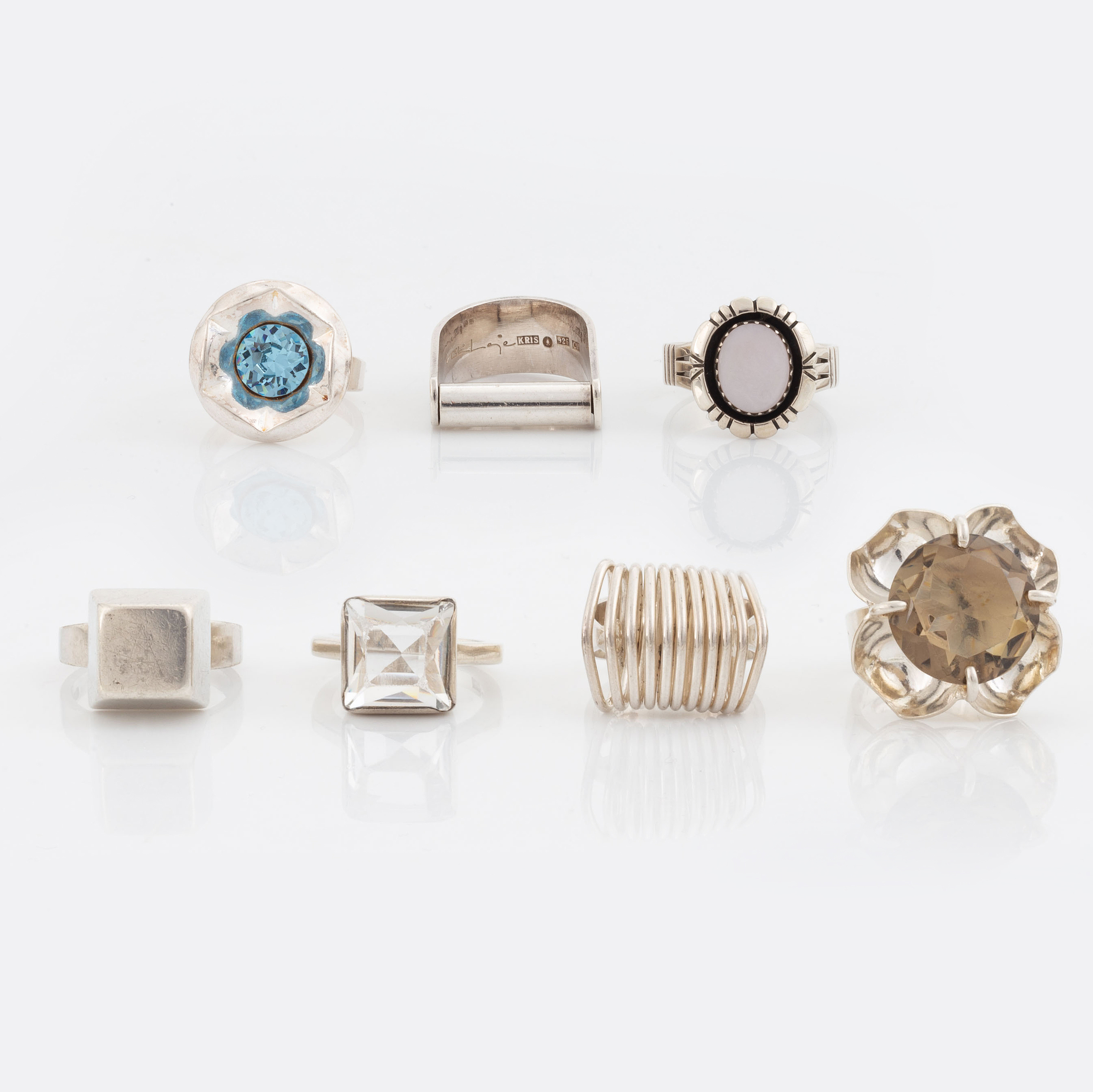 Seven silver rings. - Bukowskis