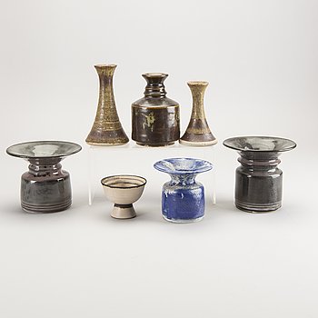 Carl Cunningham-Cole, a set of seven stoneware vases. - Bukowskis