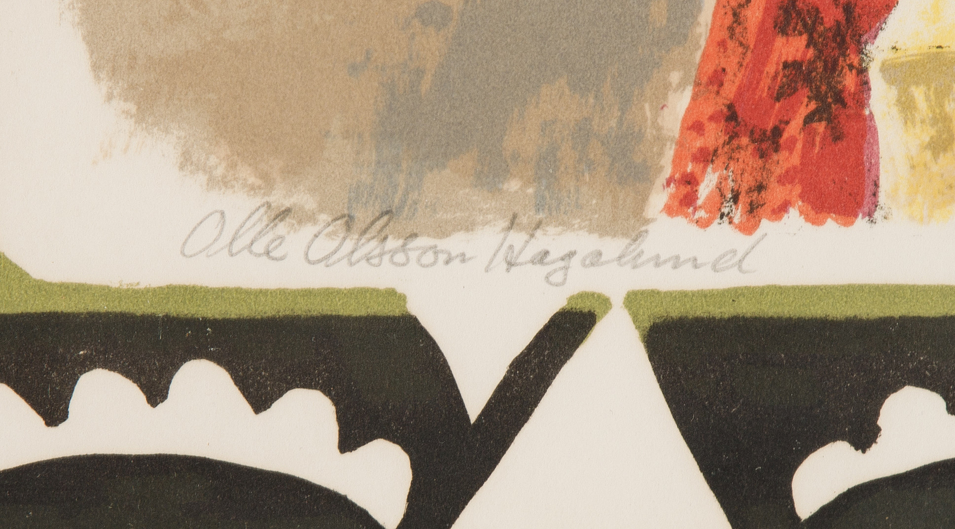 Olle Olsson-Hagalund, litografi, signerad 105/360. - Bukowskis