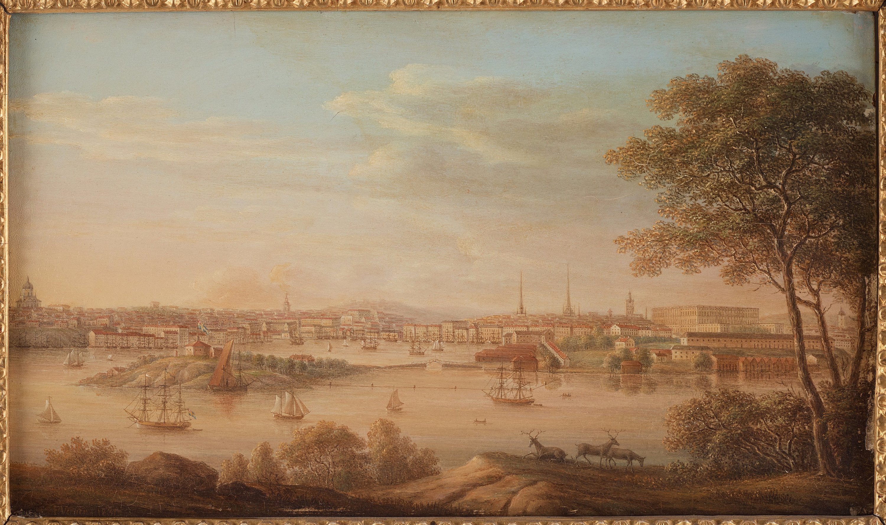 Fredric Werner (Verner), Vy över Stockholm från Djurgården & Vy över ...