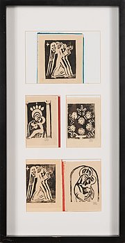 Ina Colliander, a set of five woodcuts, signed and dated 1933. - Bukowskis