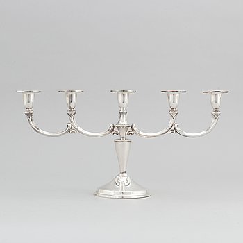 A Finnish silver candelabra, mark of Sulo Miettinen, Turku 1974 ...