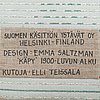 Emma Saltzman, ryarug for Friends of Finnish Handicraft. Circa 180 x ...