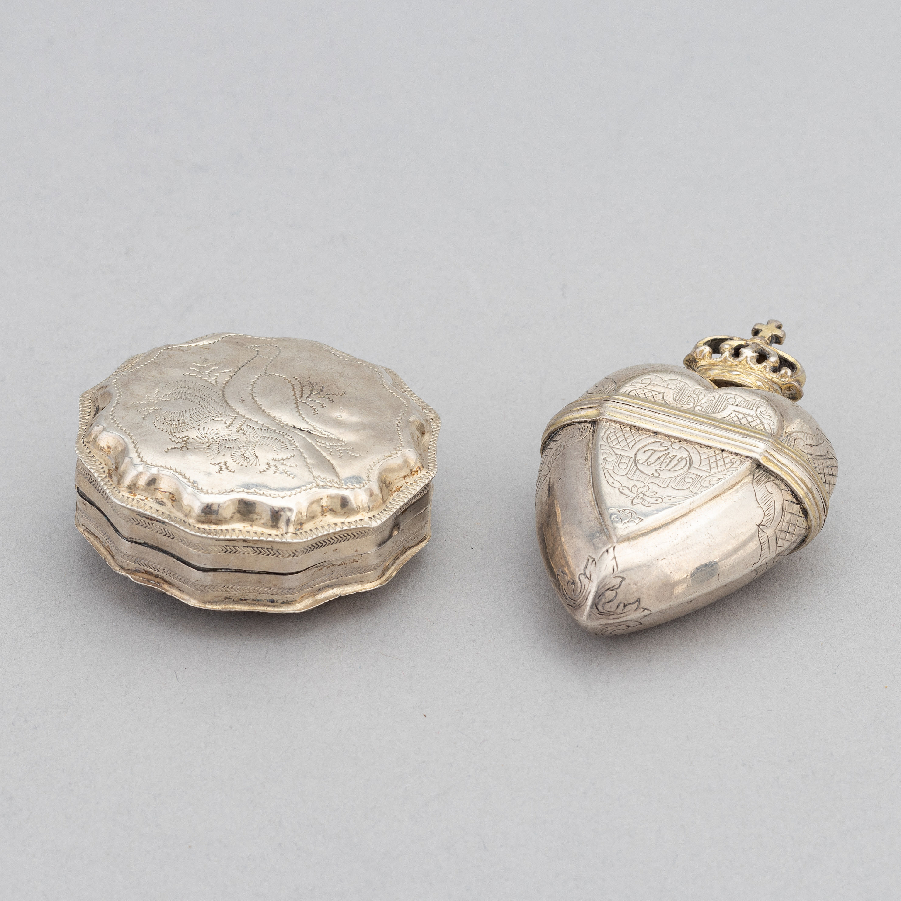 Four silver snuff boxes, Northern Europe, 18-19th century. - Bukowskis