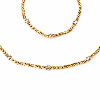 Armband och halsband, 14K guld. - Bukowskis