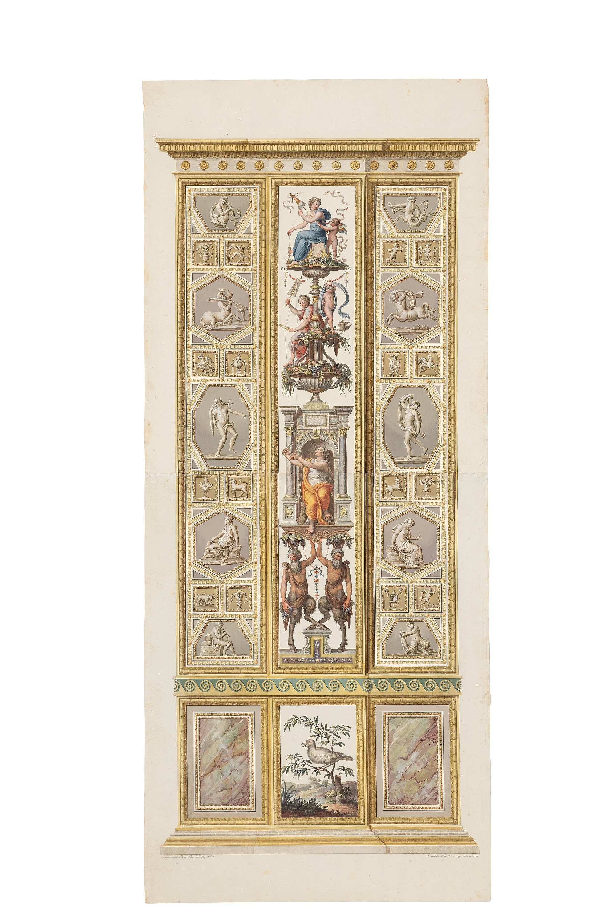 Giovanni Volpato, Six wall sections / pilasters in the Raphael Loggias ...
