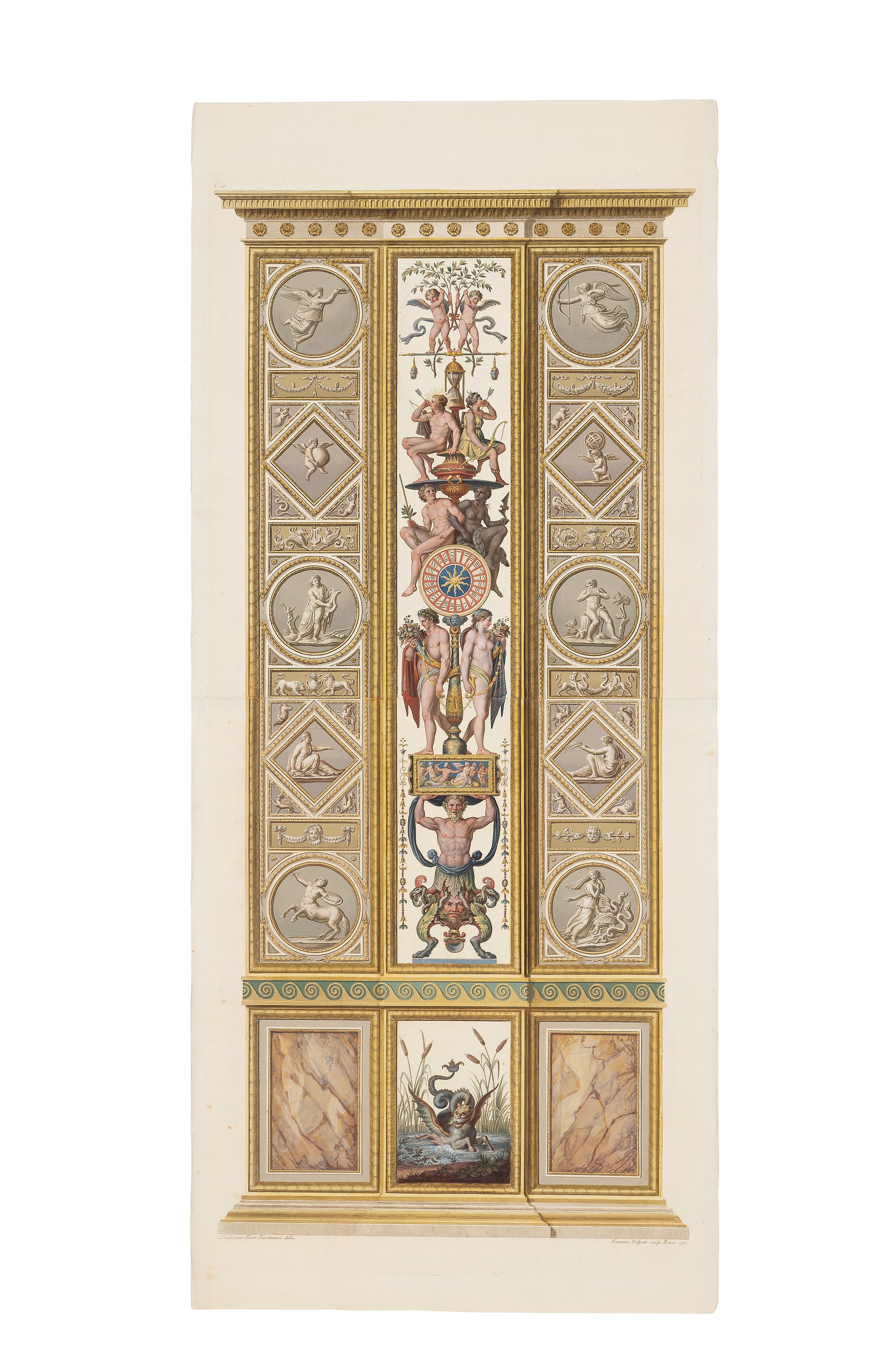 Giovanni Volpato, Six wall sections / pilasters in the Raphael Loggias ...
