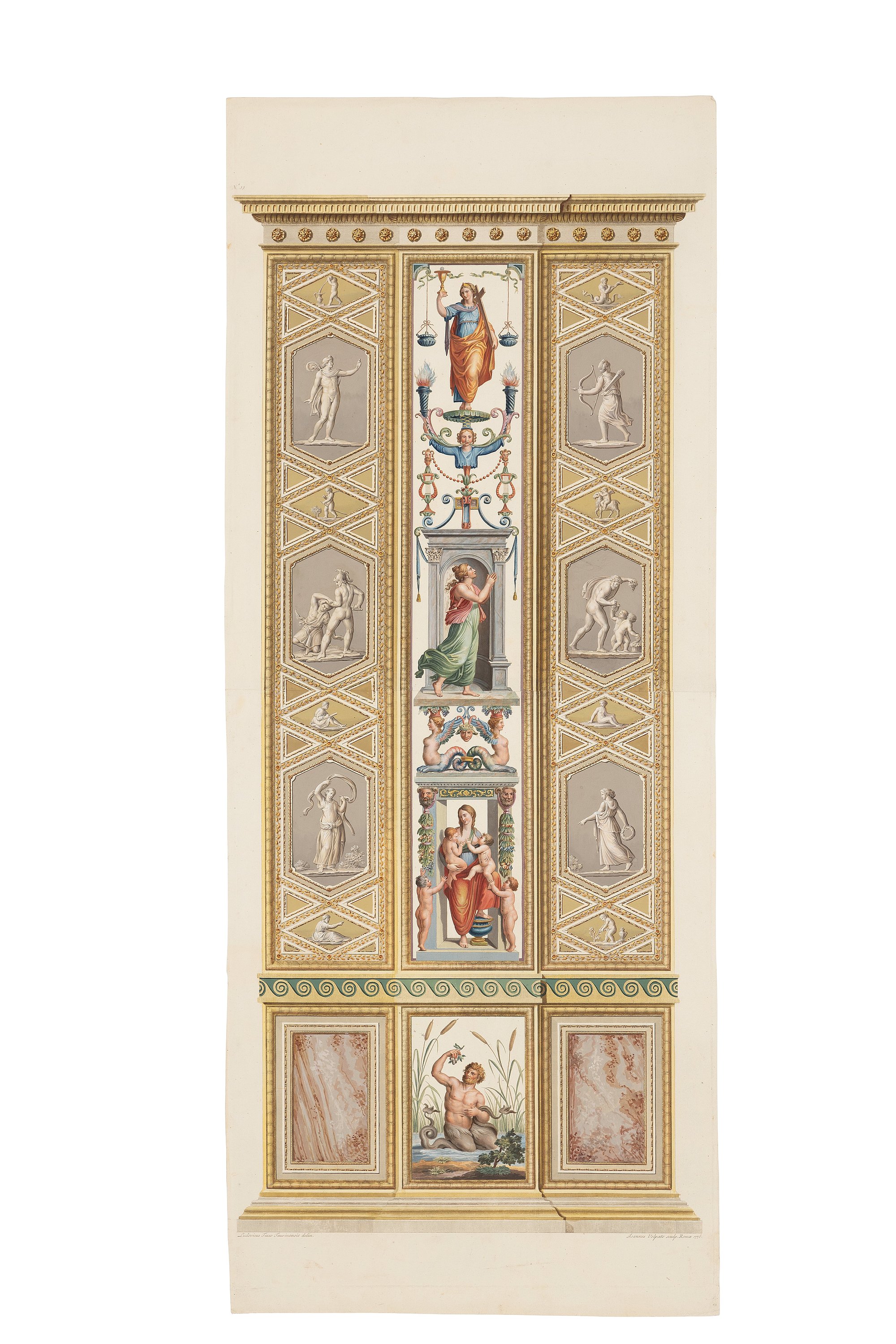 Giovanni Volpato, Six wall sections / pilasters in the Raphael Loggias ...