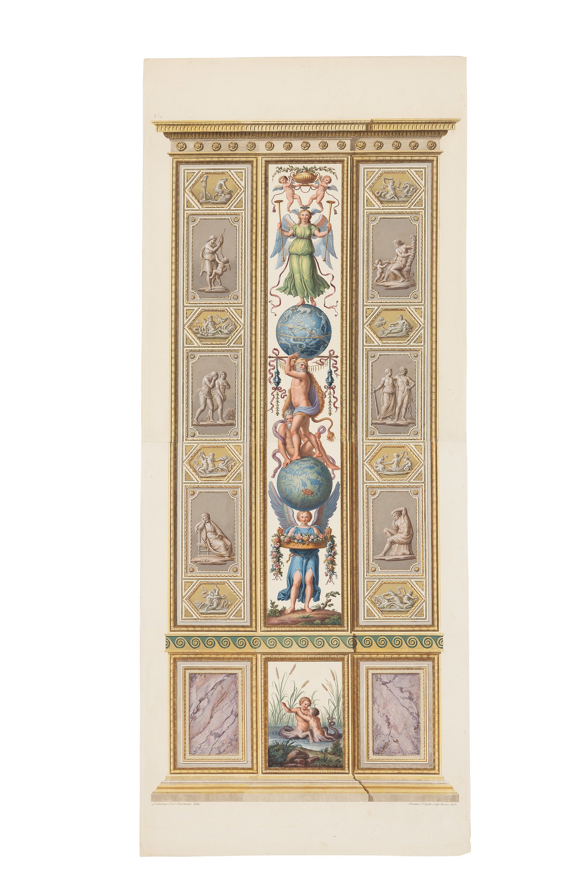 Giovanni Volpato, Six wall sections / pilasters in the Raphael Loggias ...