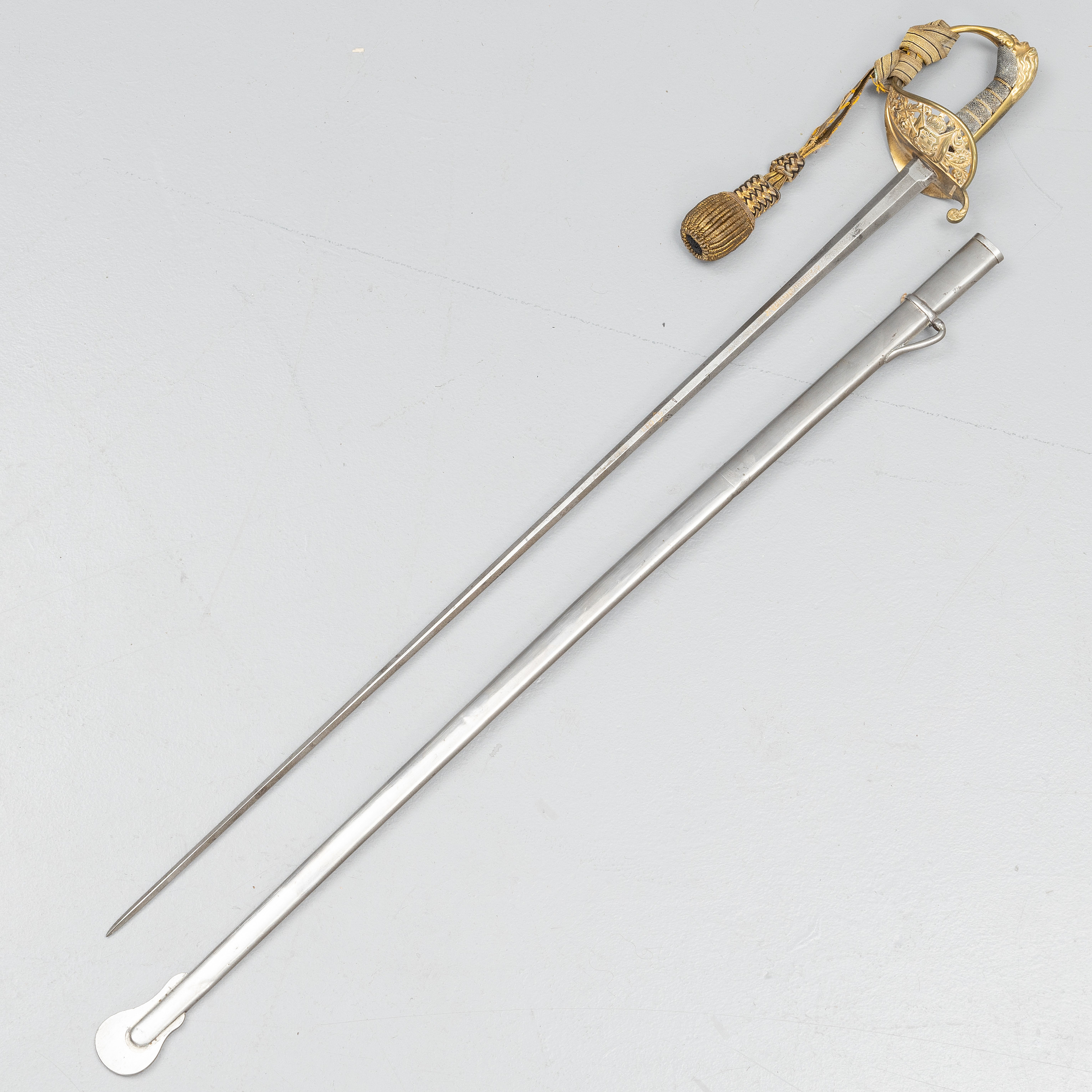 A Swedish officer's sword with scabbard, second half of the 19th ...