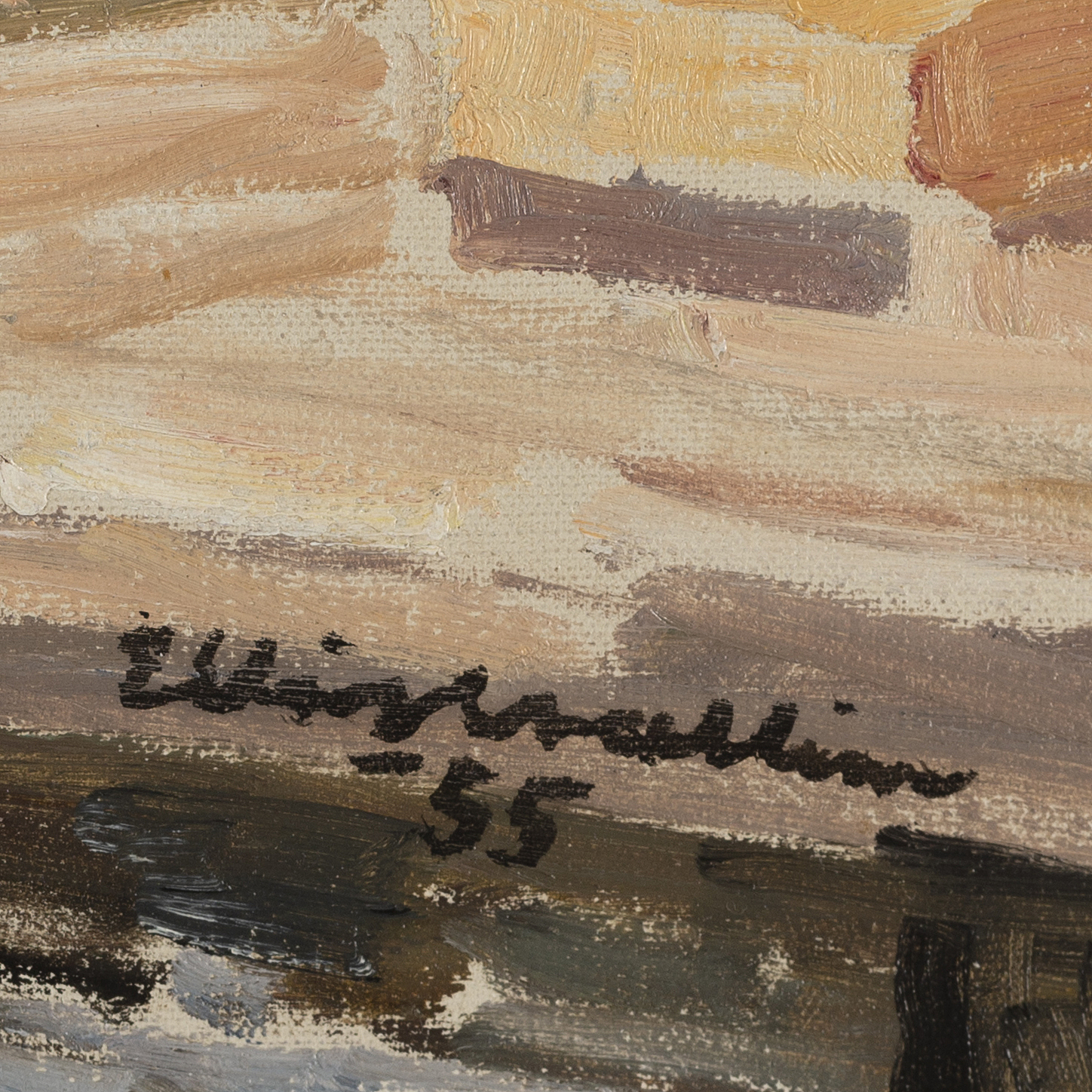 Ellis Wallin, olja på duk, signerad och daterad -55. - Bukowskis