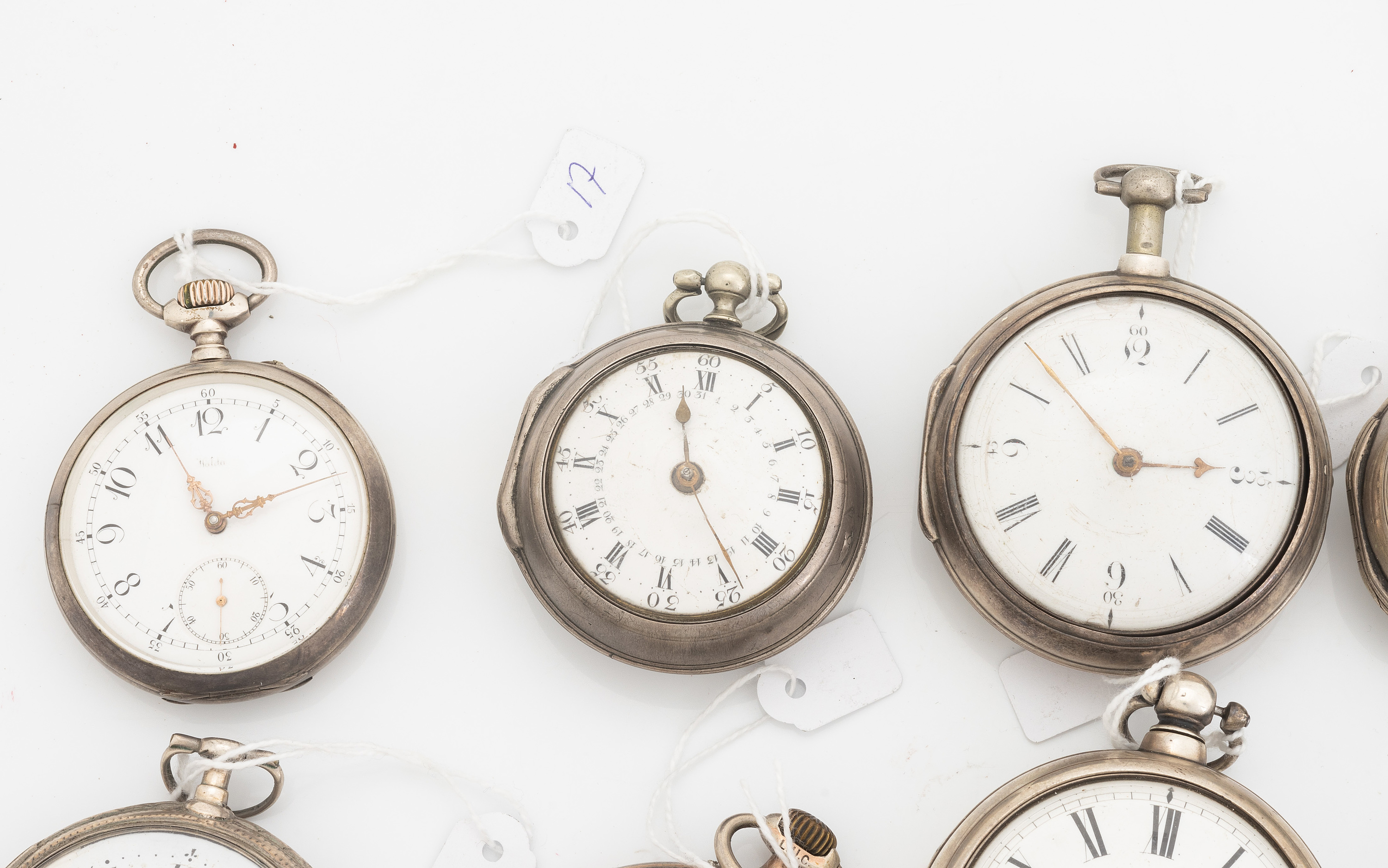 Pocket Watch Collection, 13 pcs, silver/plated gold. - Bukowskis