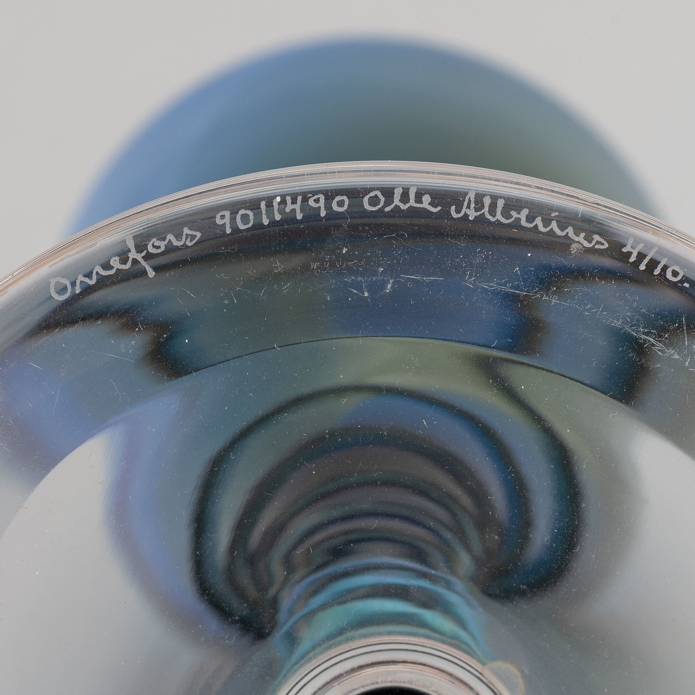 Olle Alberius, pokal, glas, Orrefors, signerad och numrerad 4/10 ...