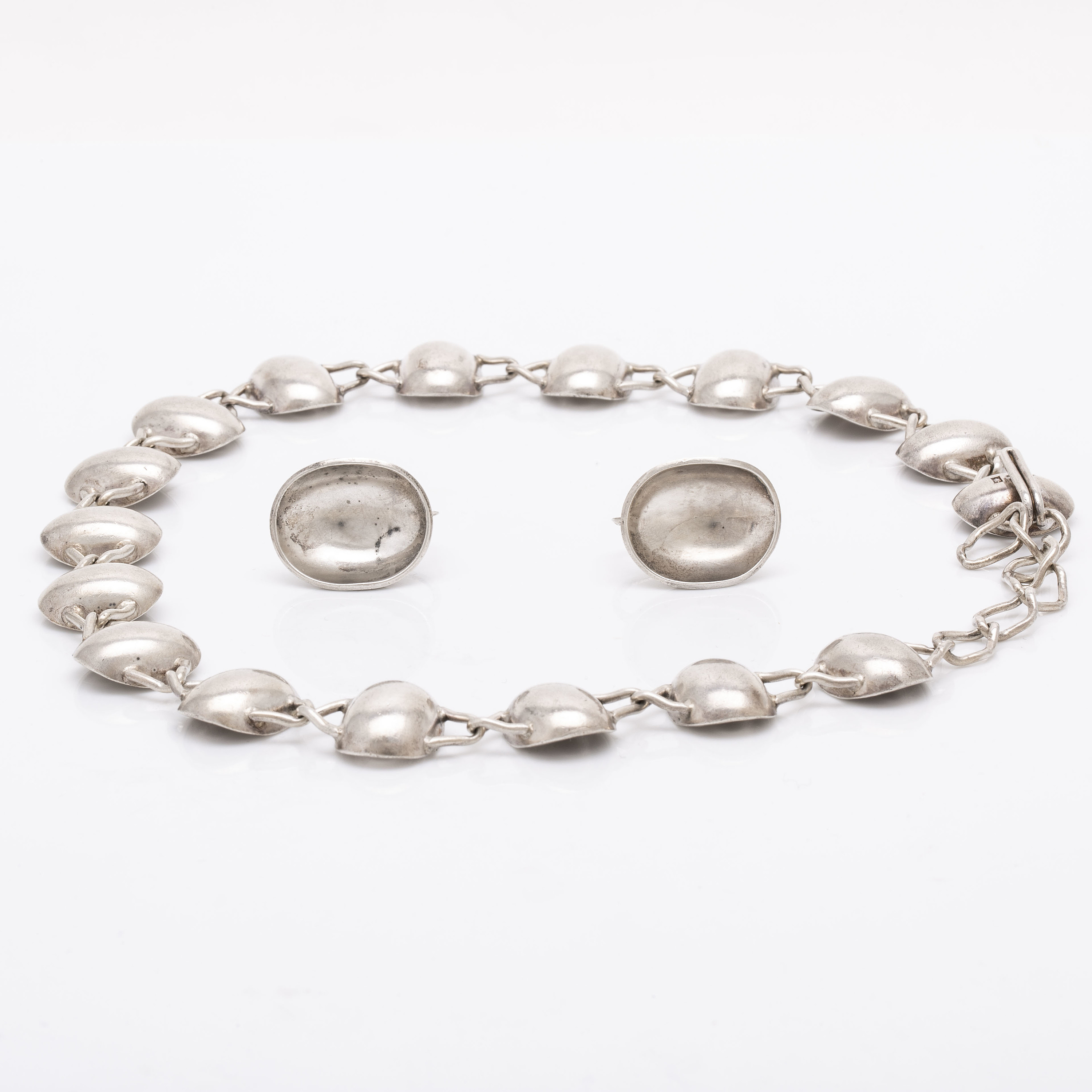 Halskedjor 2 st, 1 armband samt örhängen sterling silver och silver ...
