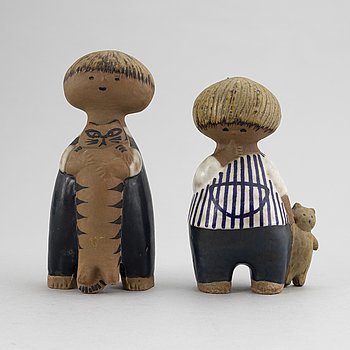 Lisa Larson, figuriner, 2st, stengods, Gustavsberg. - Bukowskis