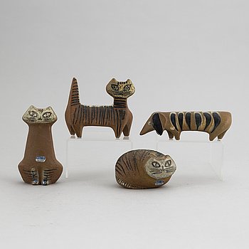 Lisa Larson, a set of four stoneware figurines from Gustavsberg. - Bukowskis