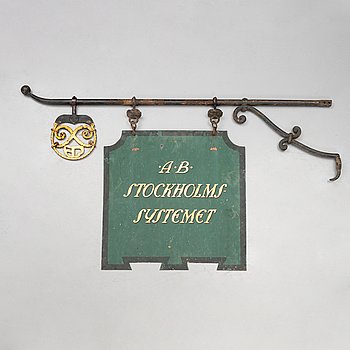 A wrought iron shop sign, early 20th Century. - Bukowskis