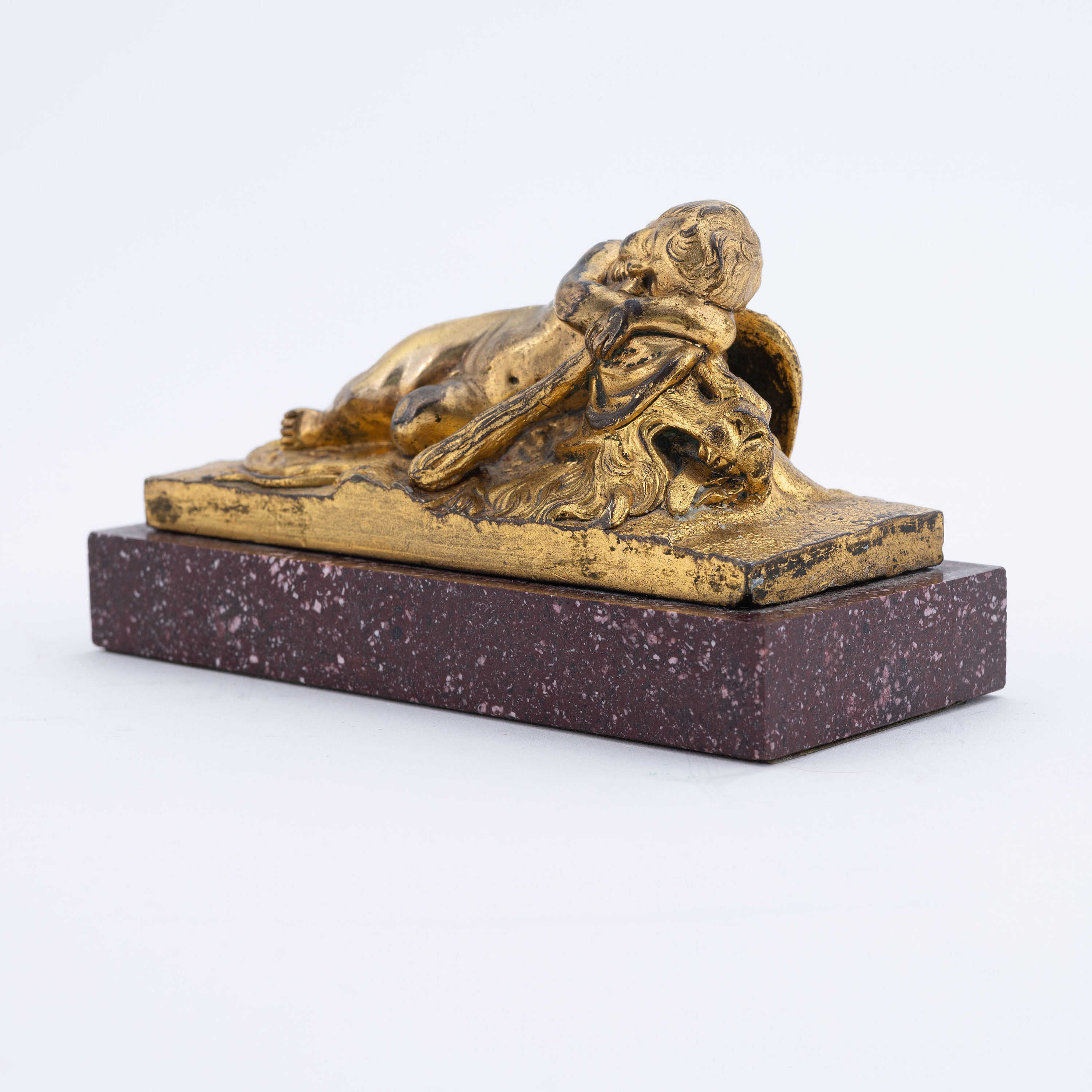 A porphyry and ormolu paperweight, possibly French, late 19th century ...