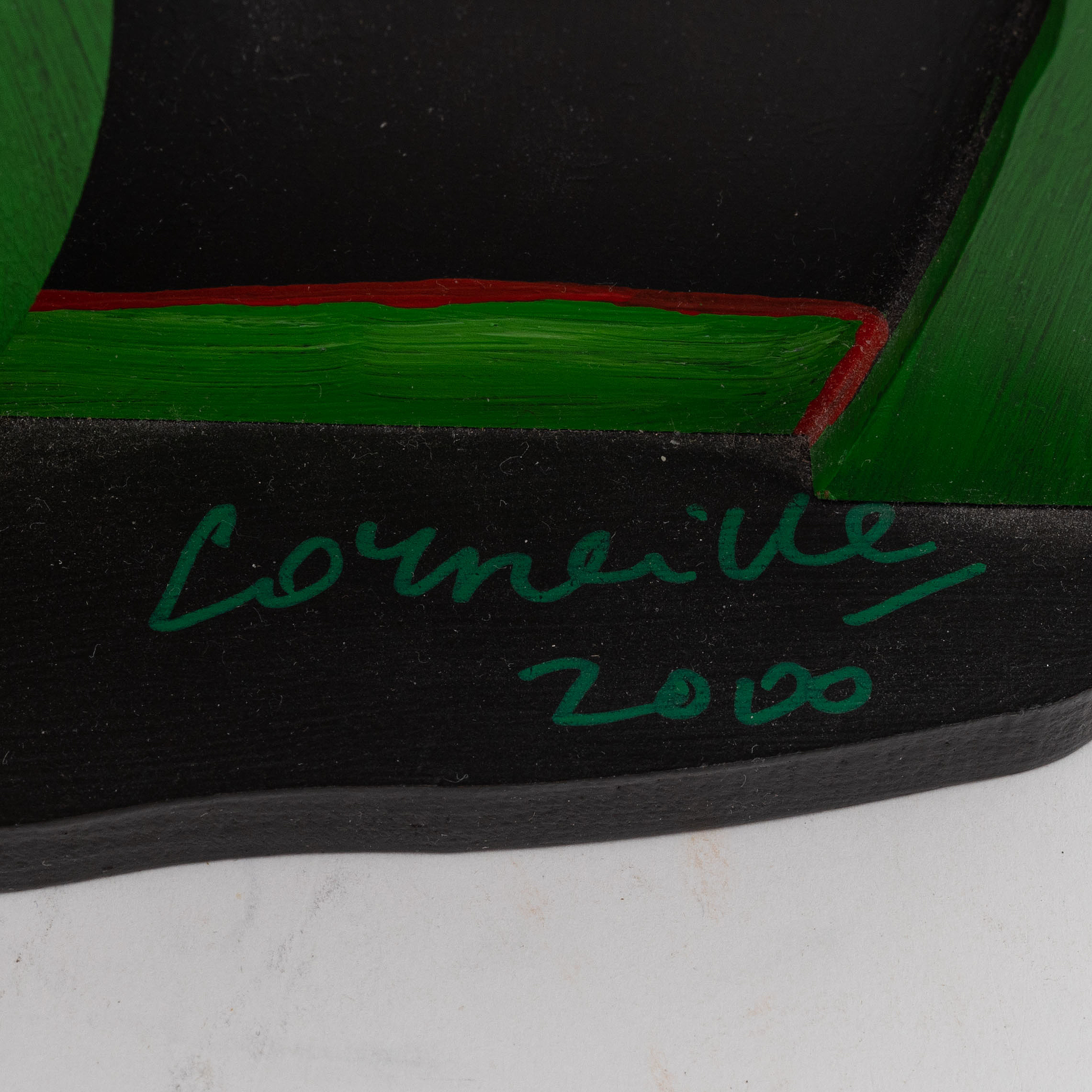 Beverloo Corneille, sculpture, painted wood, signed and dated 2000 ...