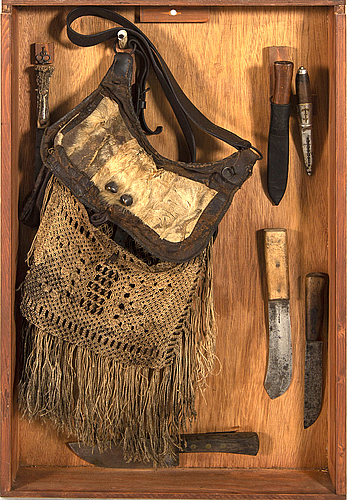 hunting bag, 7 hunting knives, around 1900. - Bukowskis