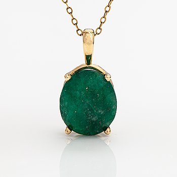 Halsband, 14K och 10-11K guld och smaragd. - Bukowskis