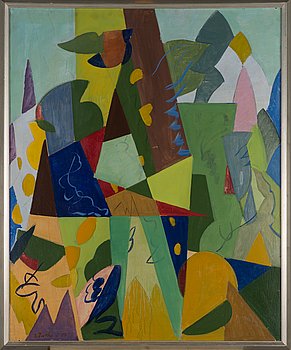 Yrjö Verho, olja på pannå, signerad och daterad-54. - Bukowskis