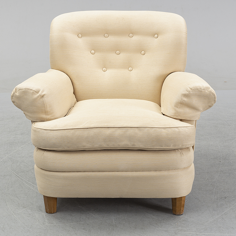 Josef Frank, fåtölj, modell 568, Firma Svenskt Tenn, formgiven 1936 ...