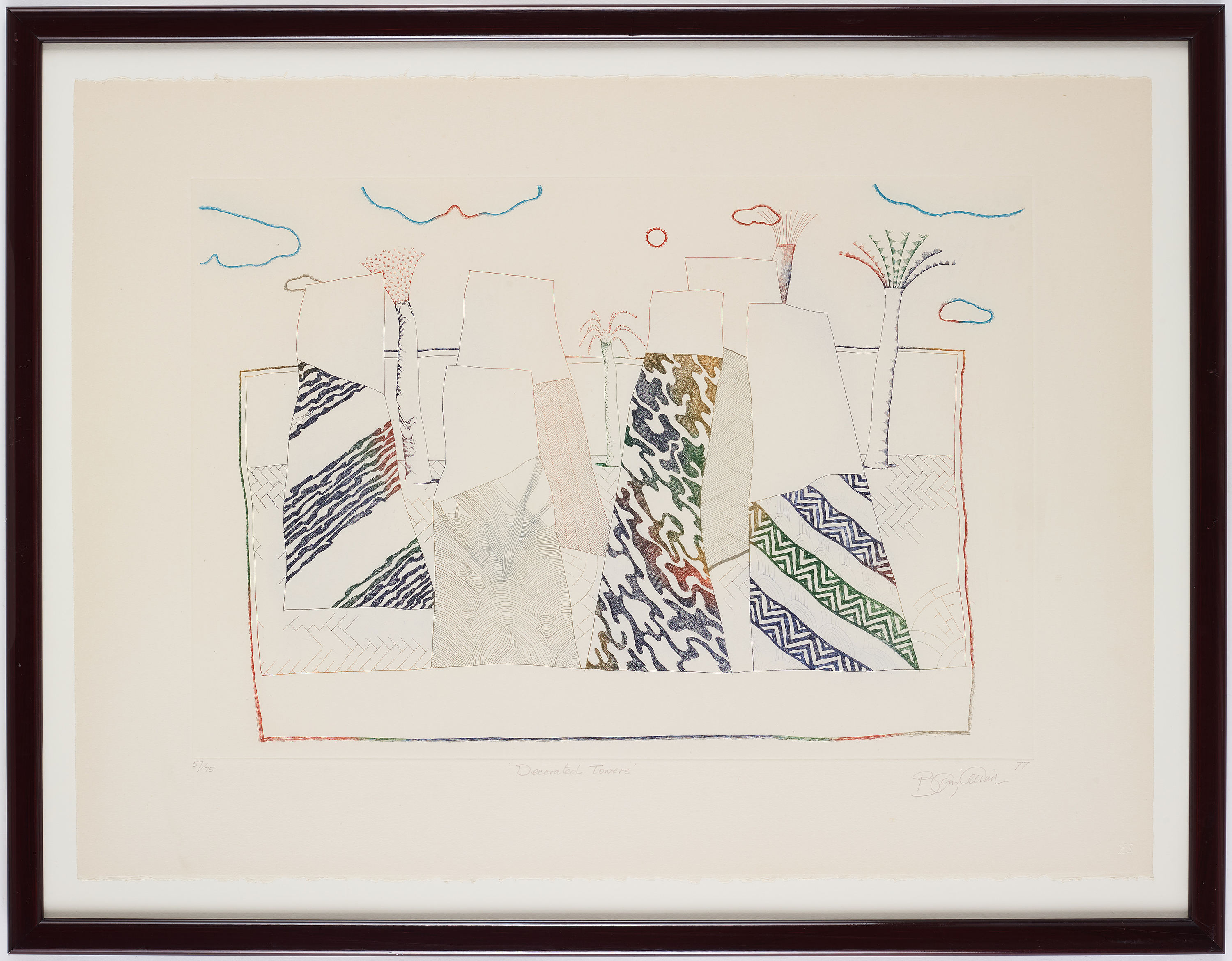 Anthony Benjamin, etching in colours, 1977, signed 57/75. - Bukowskis